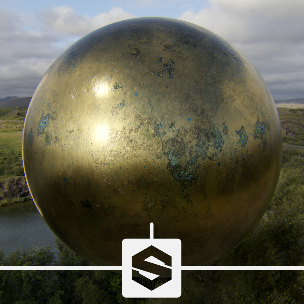 ArtStation - Substance Designer Oxidized Brass Material