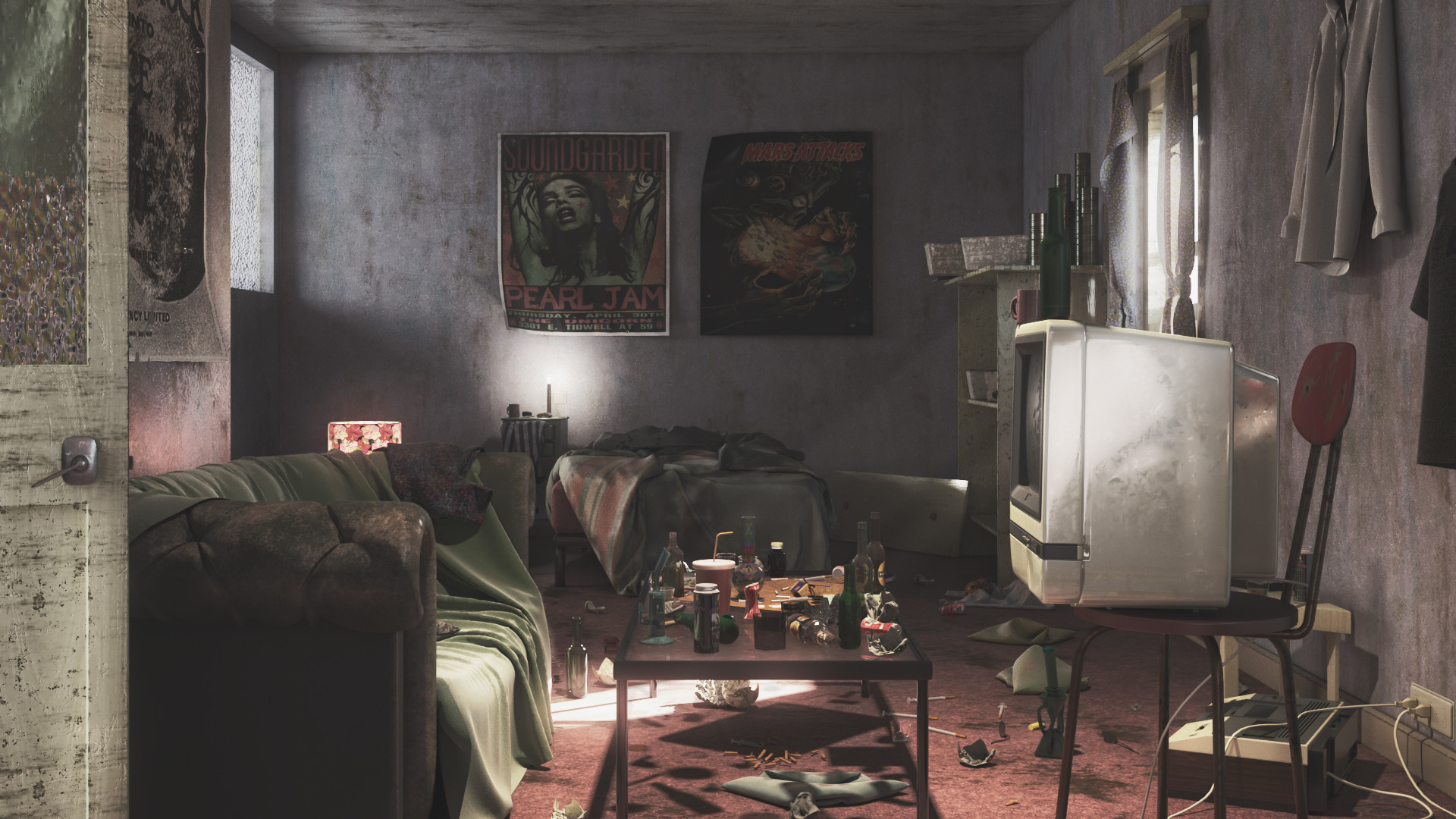ArtStation - Mark Renton´s room (Based on Trainspotting)
