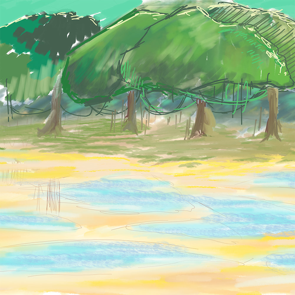 ArtStation - Lagoons, digital sketch