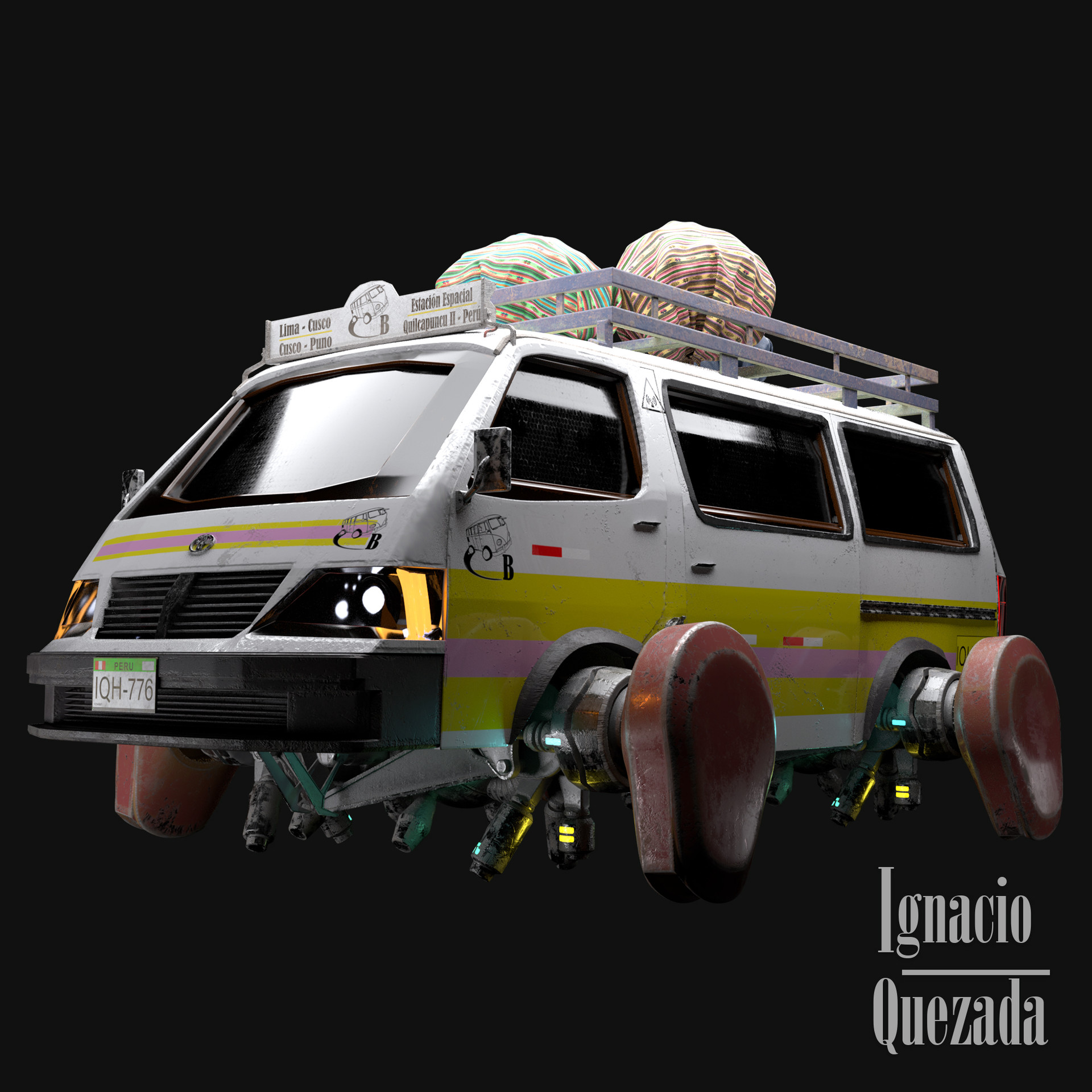 ArtStation - Retro Futuristic Peruvian Van "Combi"