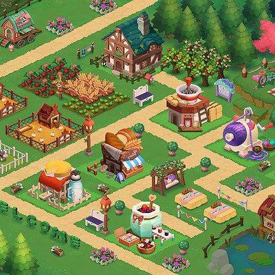 ArtStation - SNG style farm game Scene work