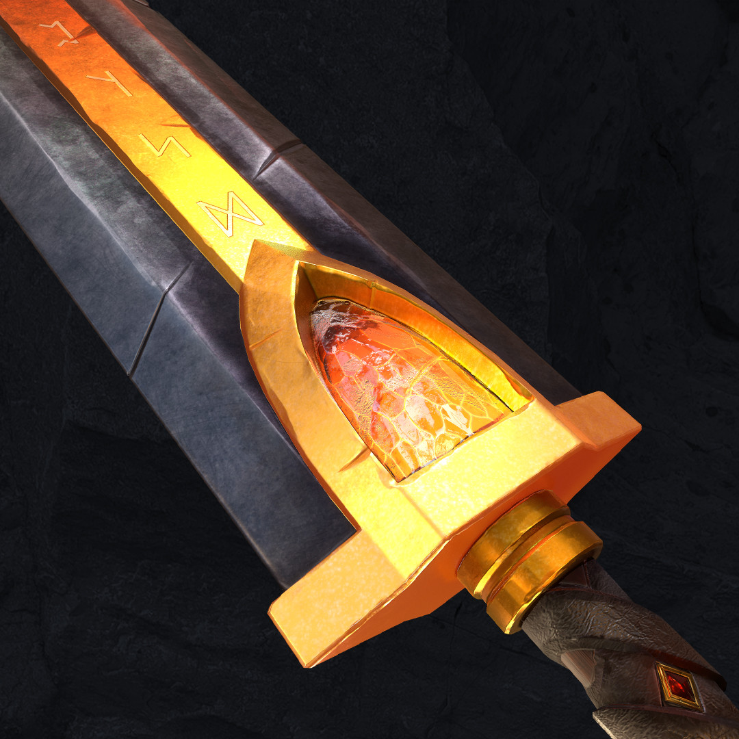 ArtStation - Stylized PBR Practice - Flame Blade