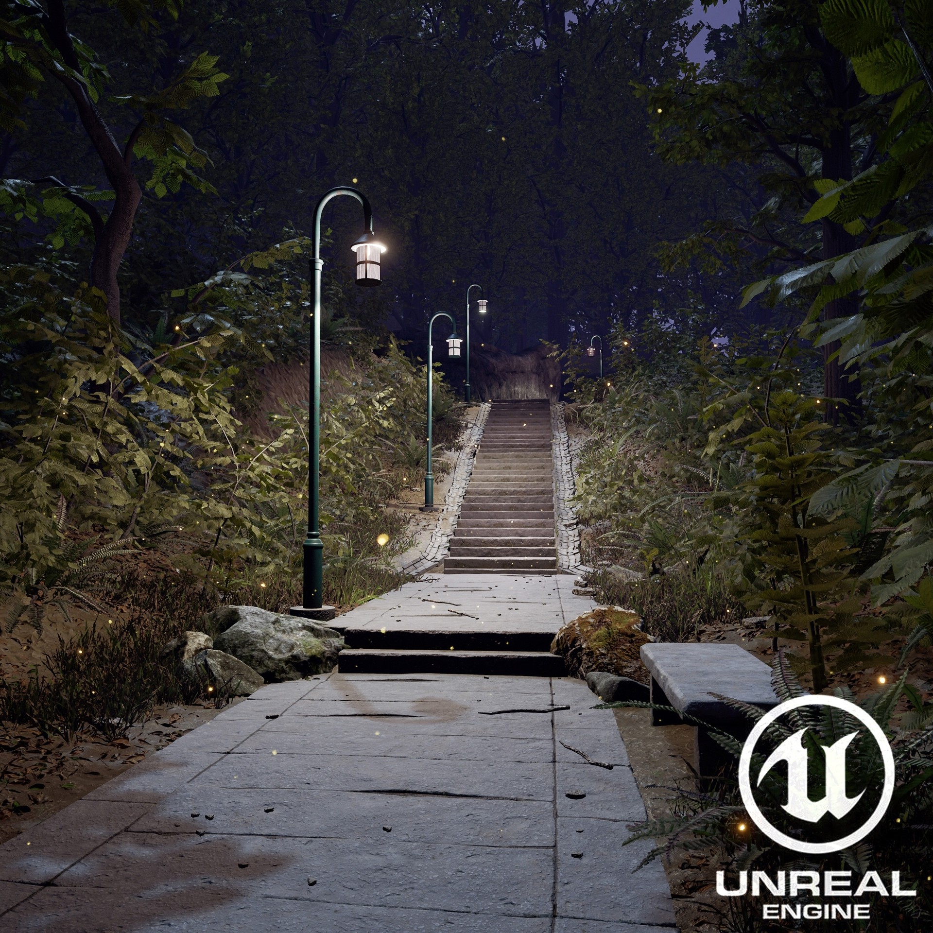 ArtStation - UE4 Stone Mountain Night宝石山