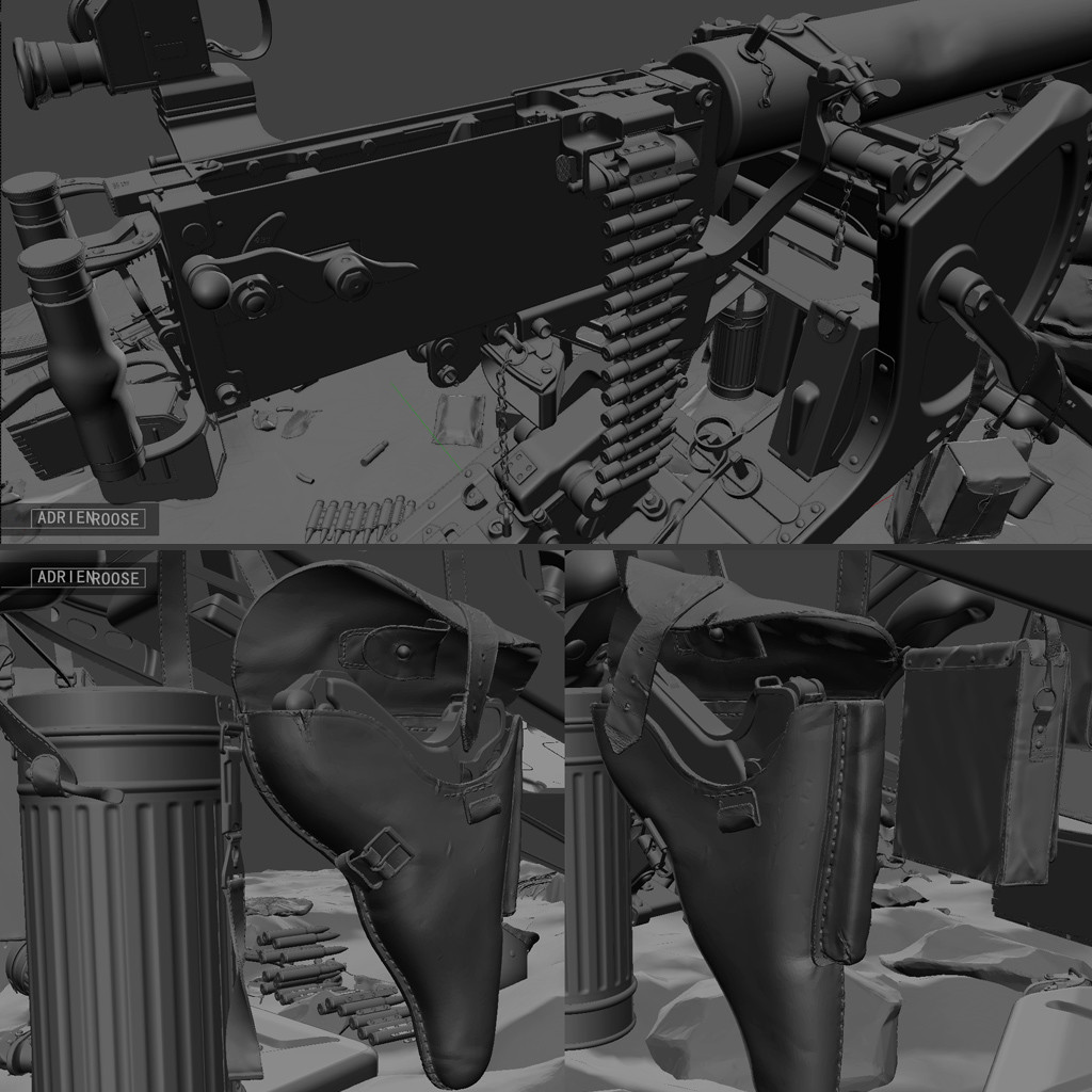 ArtStation - Maxim MG 08 Scene (Hp, Matcap)