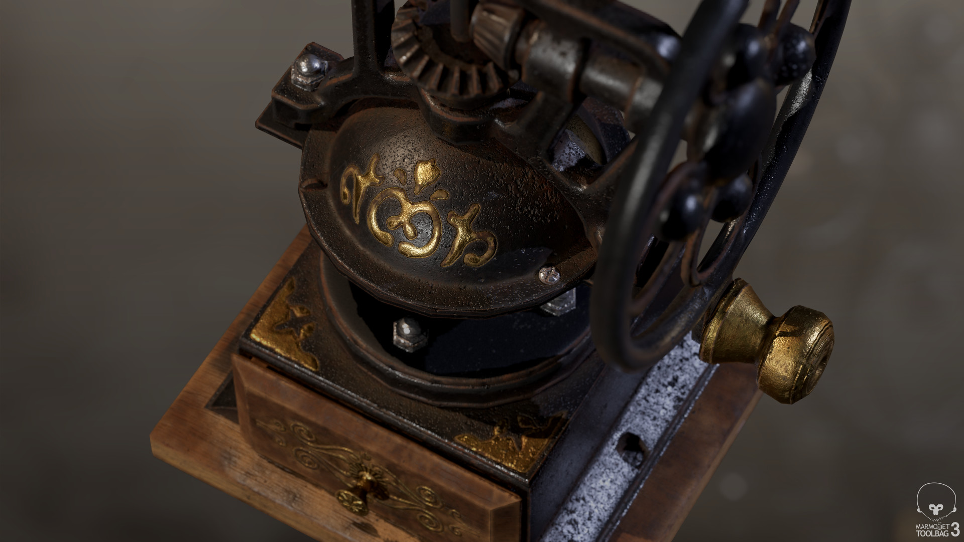 ArtStation - Coffee Bean Mill Vintage Antique Style