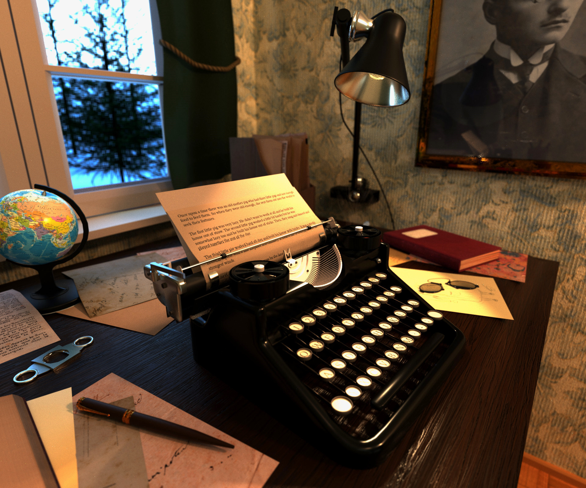 ArtStation - Writers desk