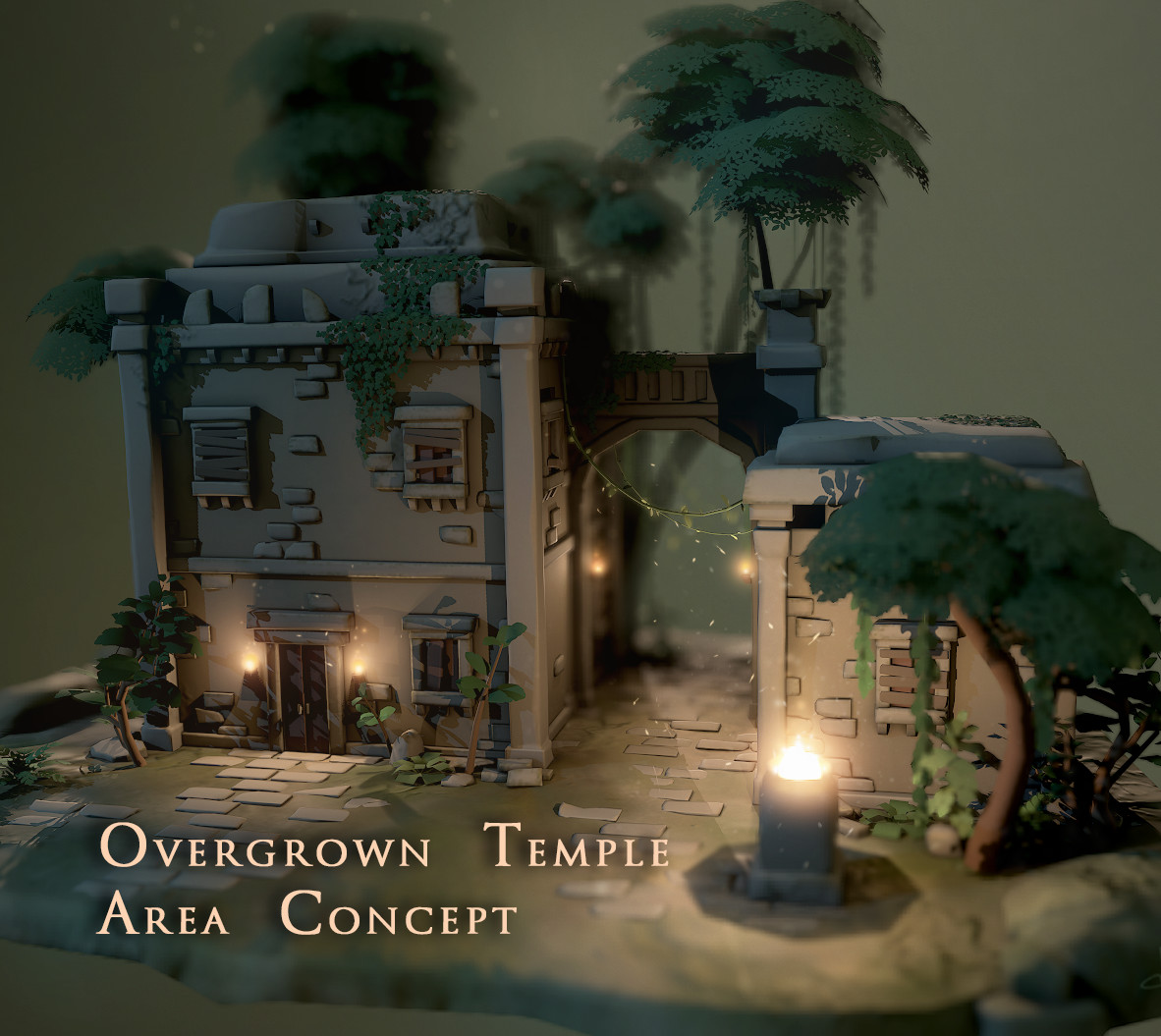 ArtStation - Overgrown Temple Area mood concept- work in progress