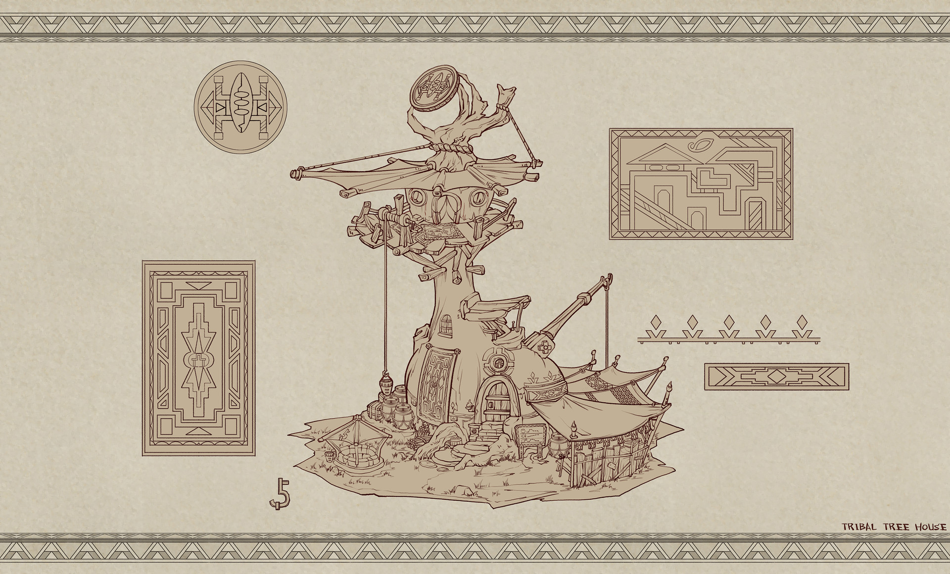 ArtStation - TRIBAL TREE HOUSE