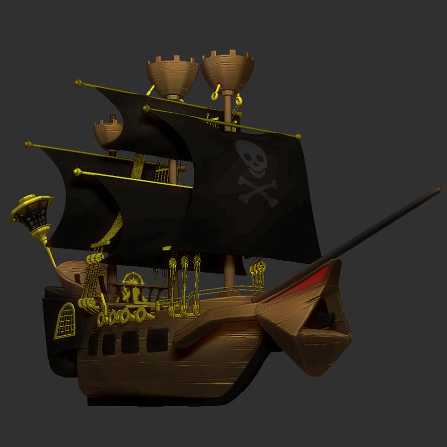 ArtStation - stylised pirate ship concept