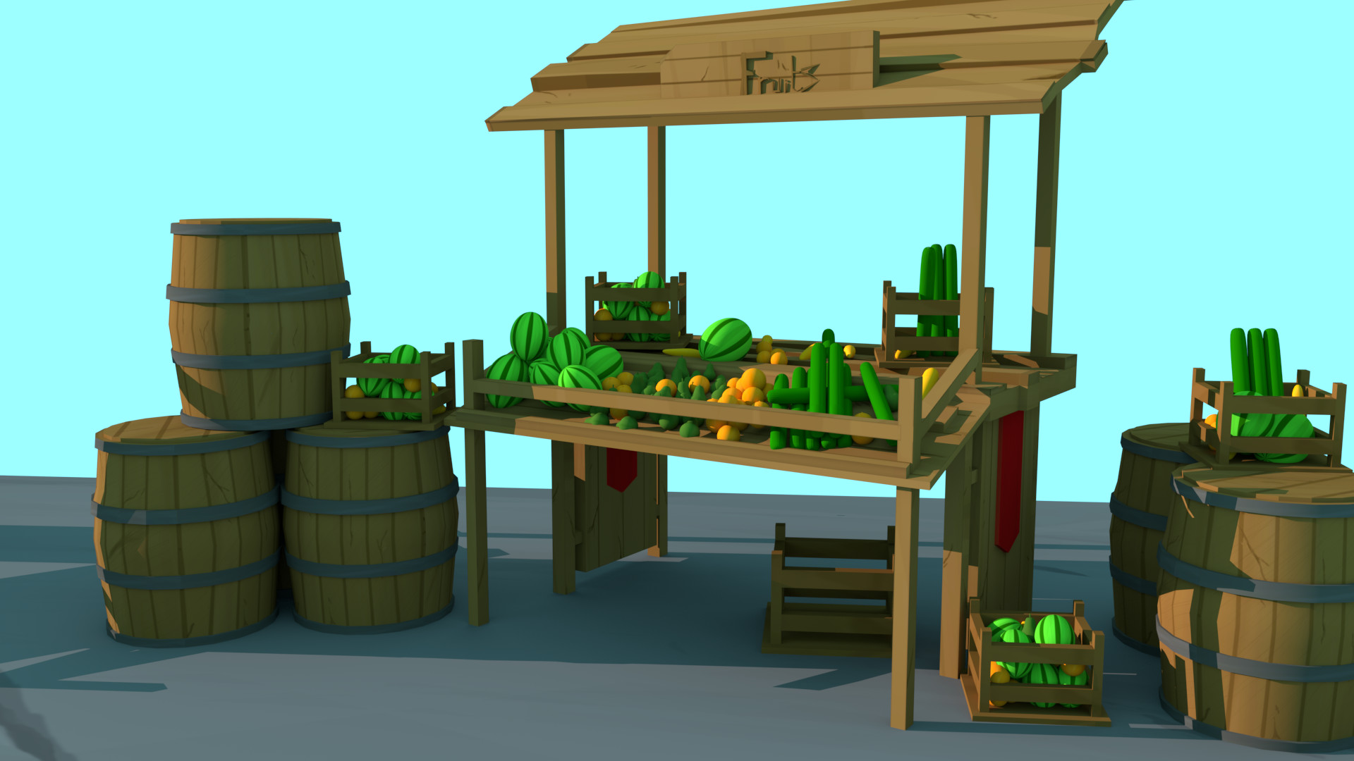 ArtStation - Fruit Stand Model