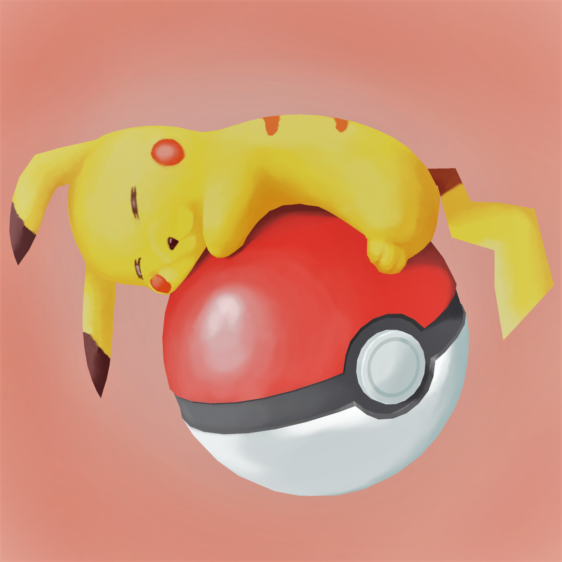 ArtStation - Pikachu hand painted