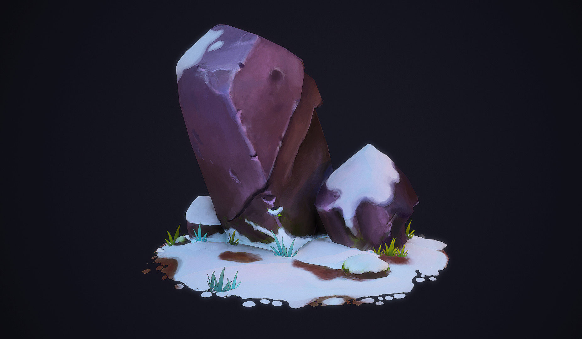 ArtStation - Snowy Rocks
