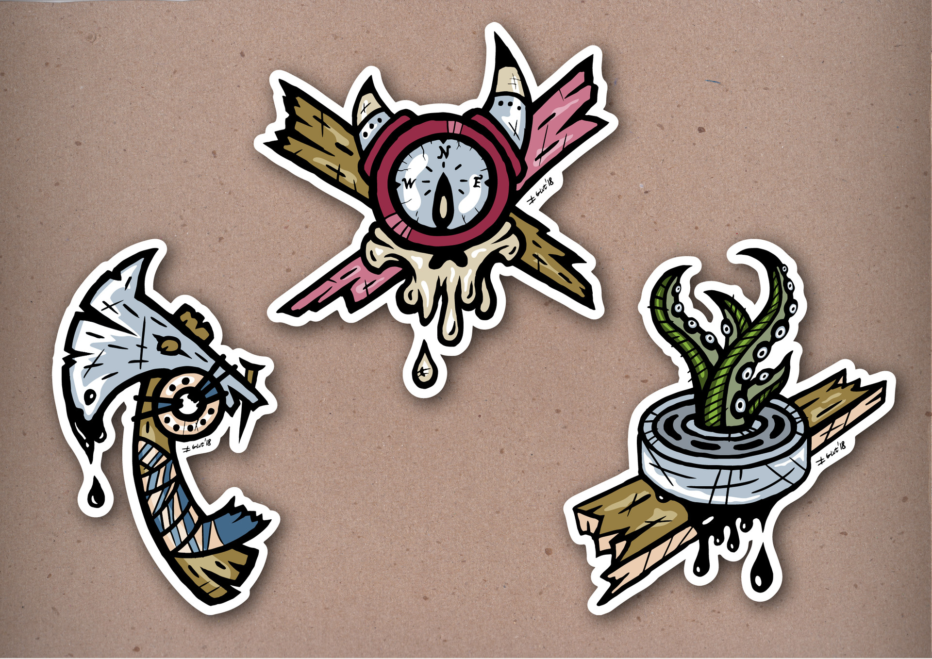 ArtStation - Creepy Wooden STICKERS