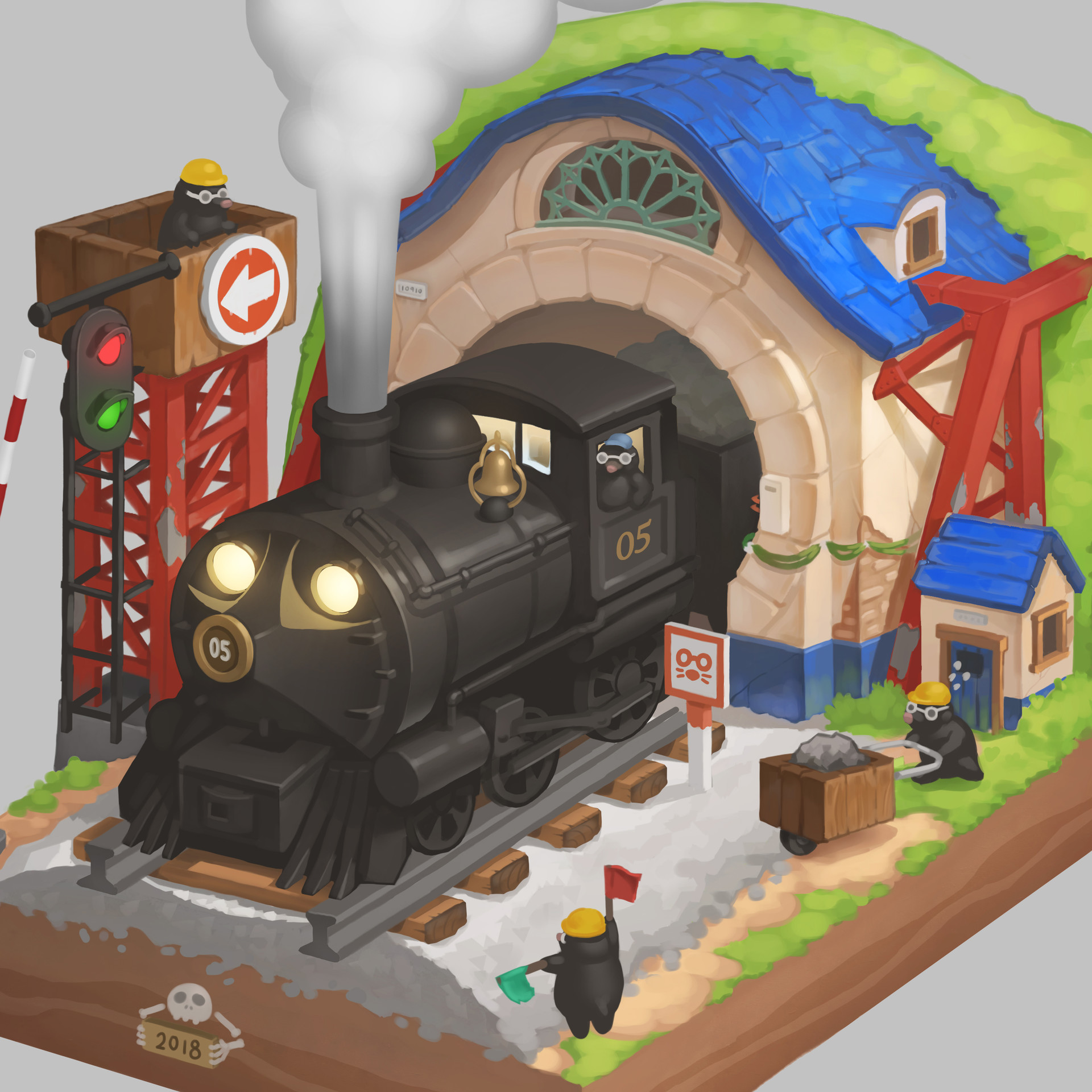 ArtStation - 두더지 열차기지 / Mole Train yard