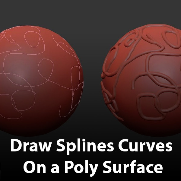 ArtStation - Draw Splines Curves On A Poly Surface
