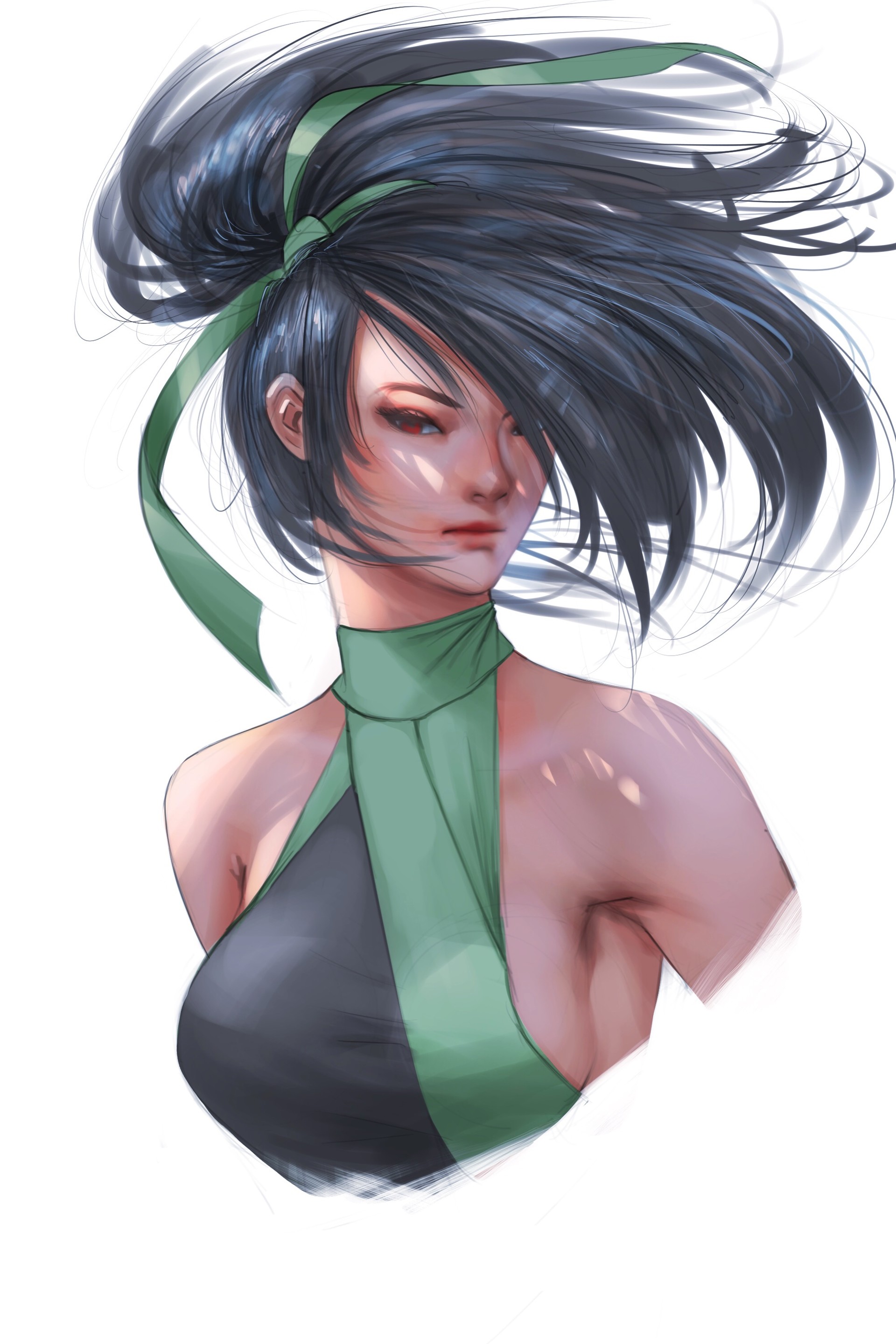 ArtStation - Akali portrait sketch