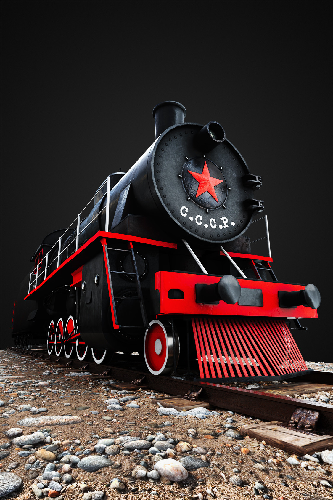 ArtStation - Soviet steam locomotive