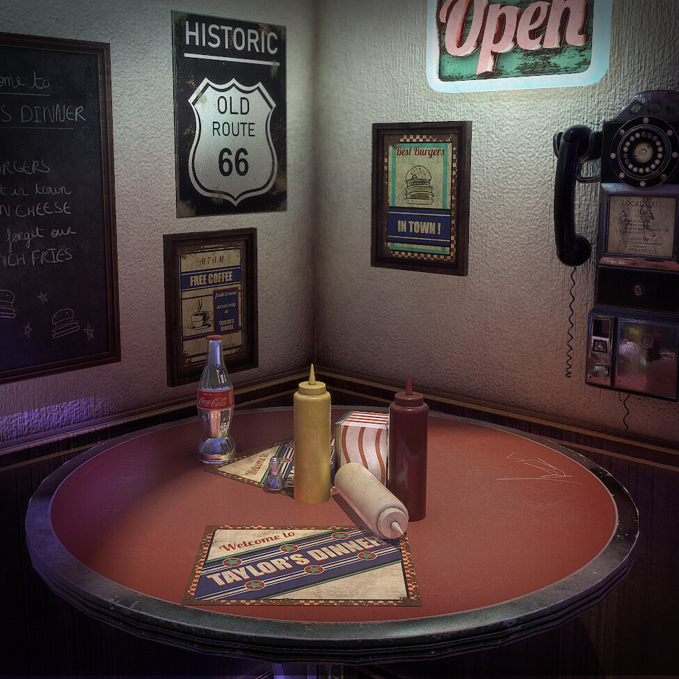 ArtStation - Vintage Fast Food Props
