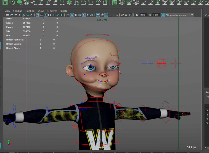 ArtStation - cartoon character(rig, model) +maya plugin
