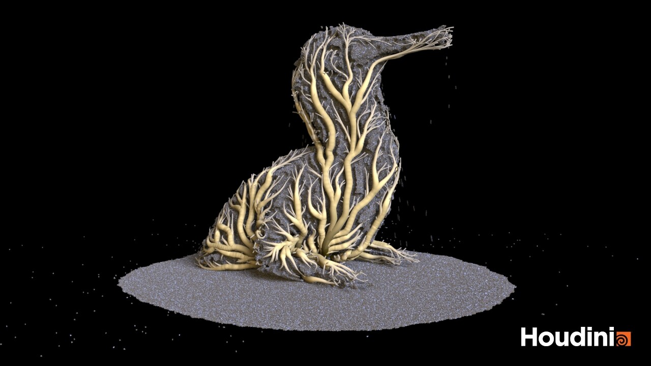 ArtStation - Egyptian Sand Dragon - Houdini Grains