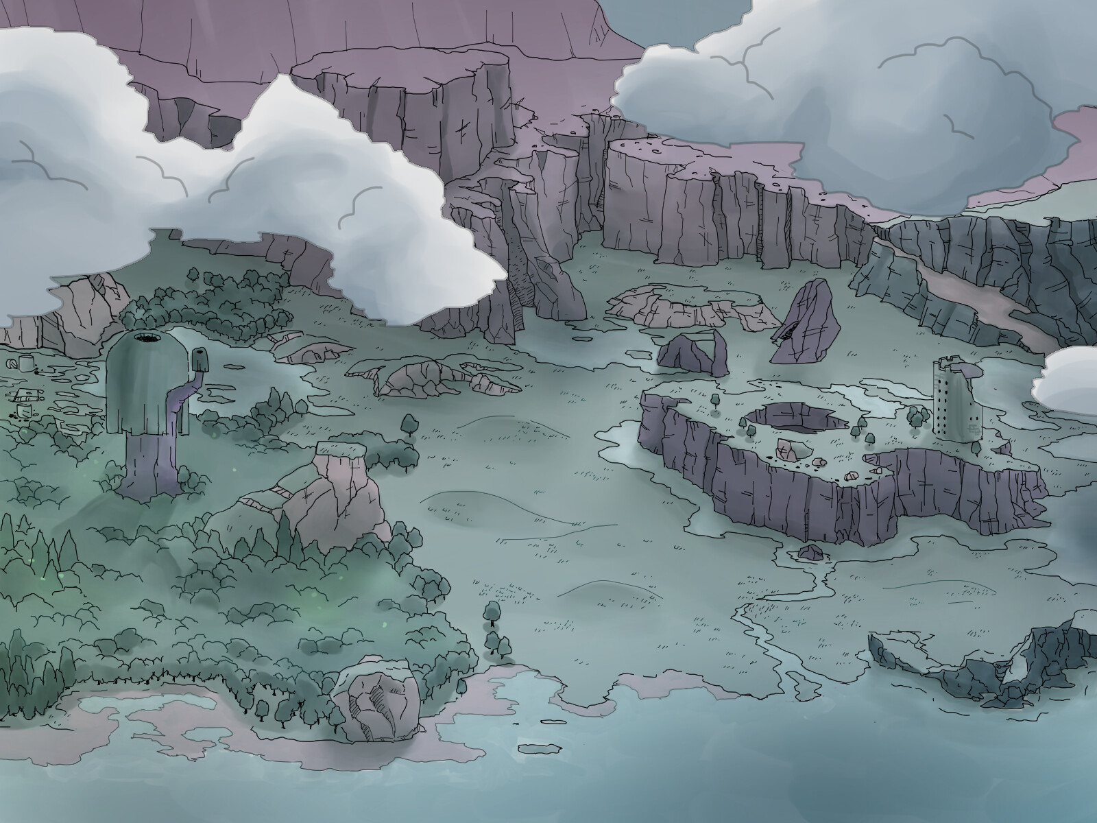 ArtStation - little world map