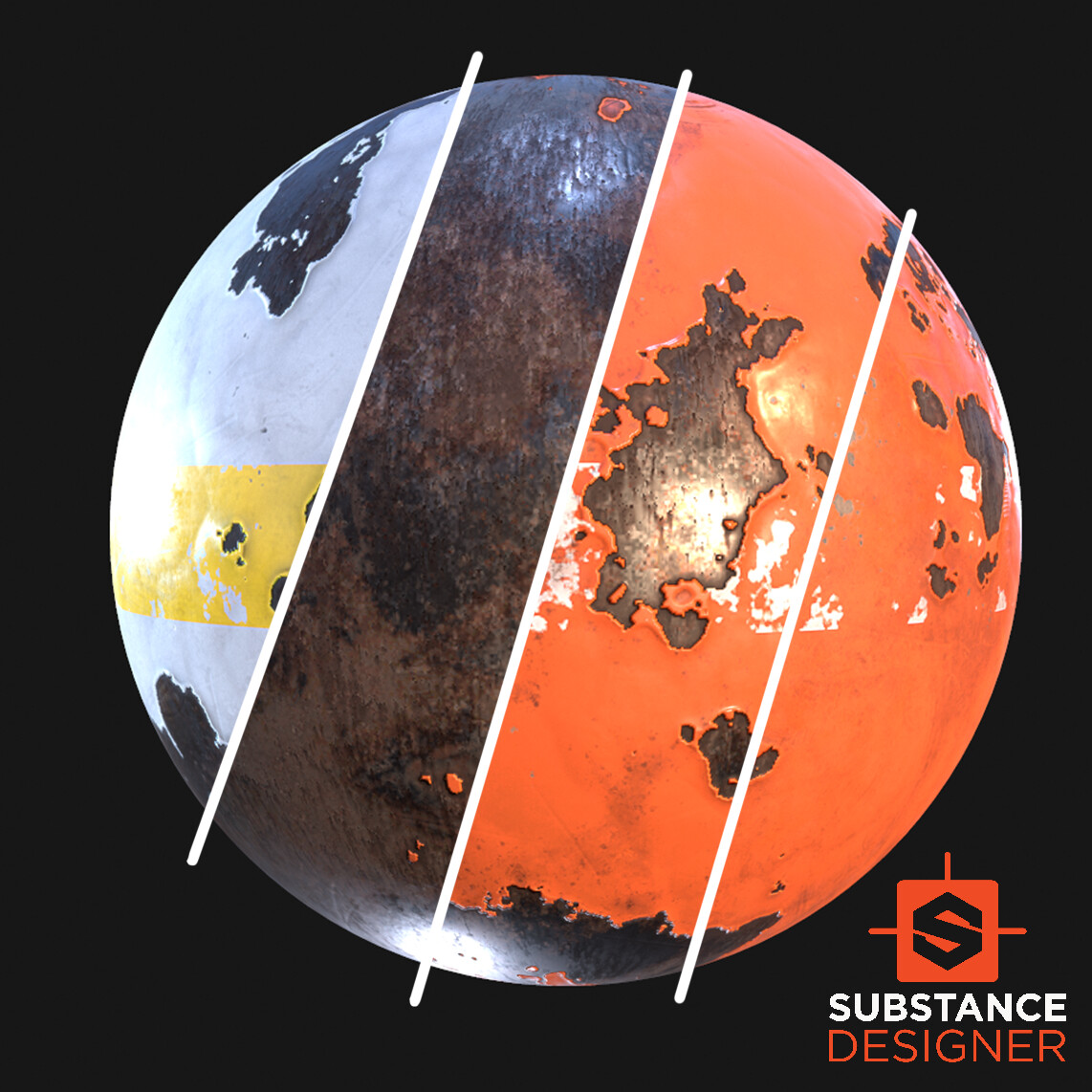 ArtStation - Painted metal material