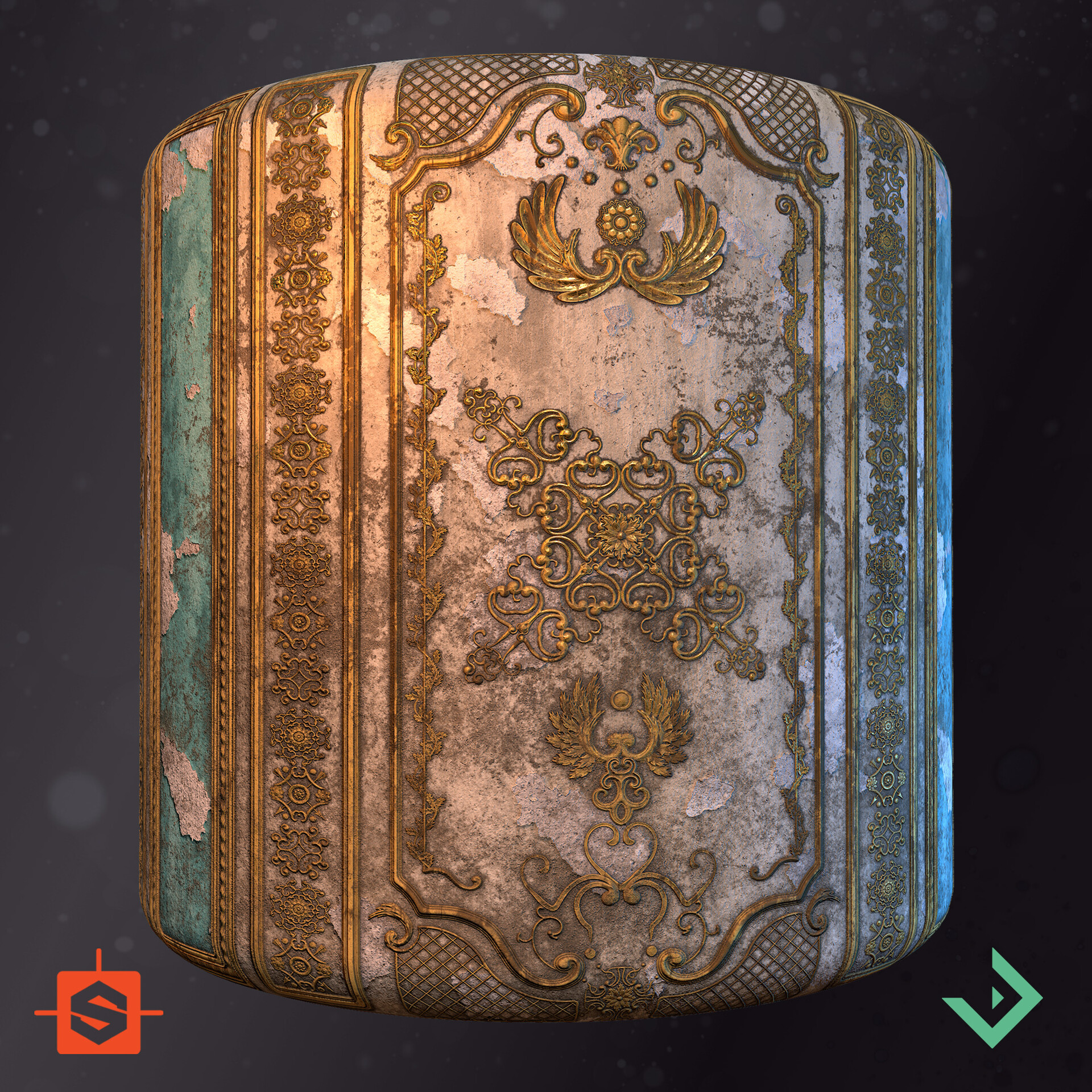 ArtStation - Old Rococo Interior Wall - Material Study