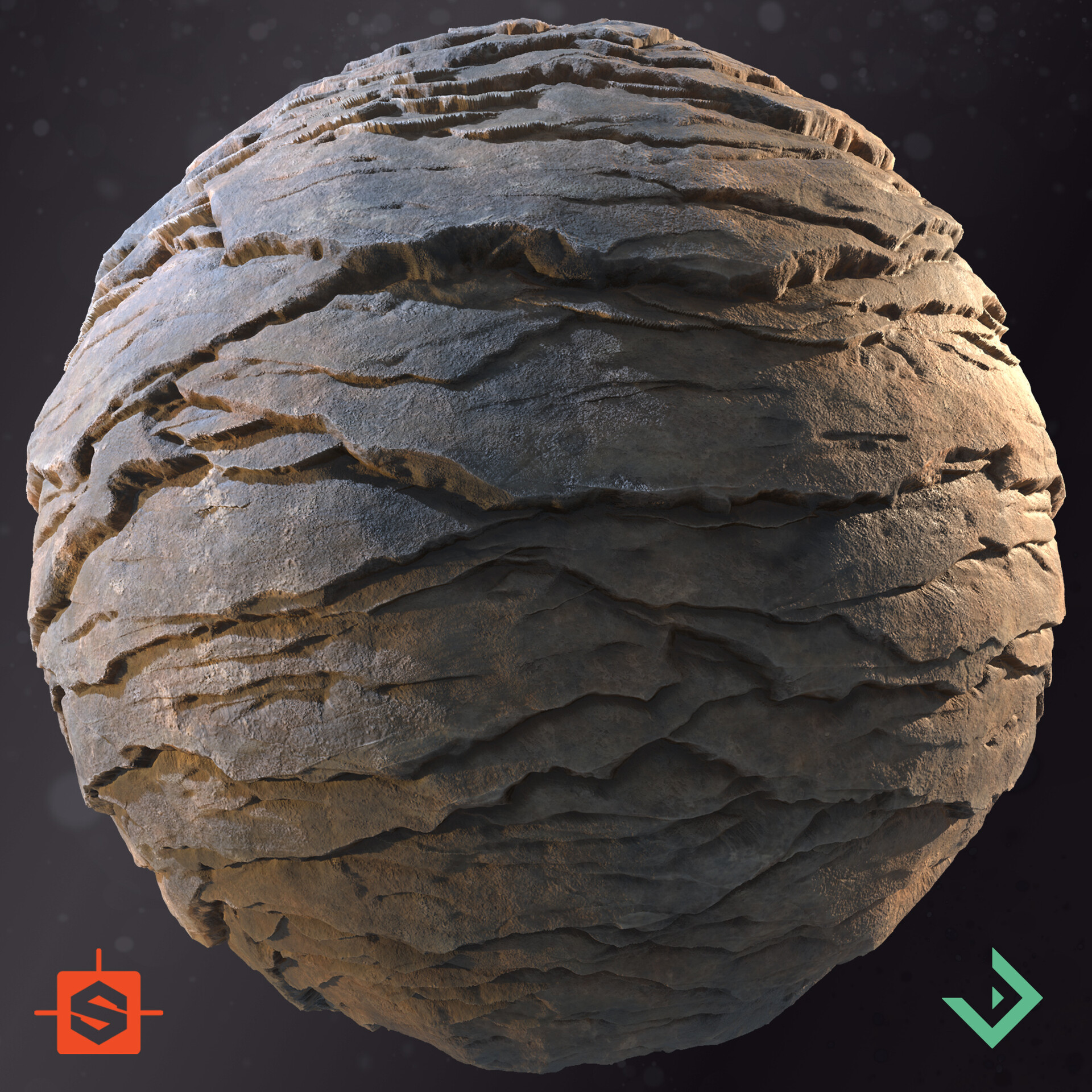 ArtStation - Sharp Layered Cliff Material Study