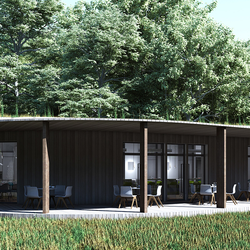 ArtStation - Office Hub Exterior In The Woods