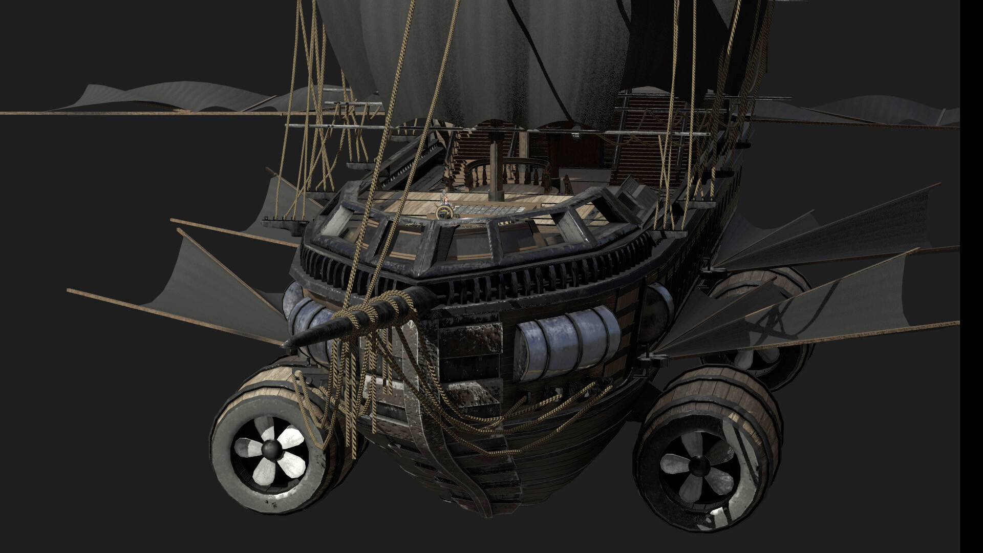 ArtStation - Flying Pirate Ship Vehicle Project