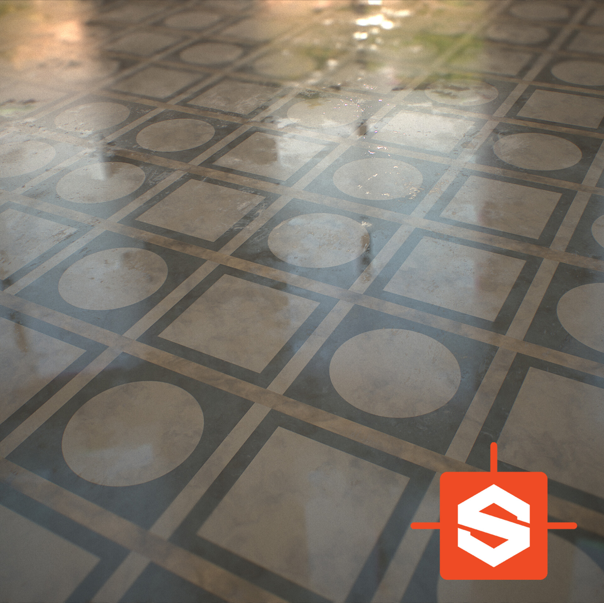 ArtStation - RE2 Main Hall Floor - Substance Designer