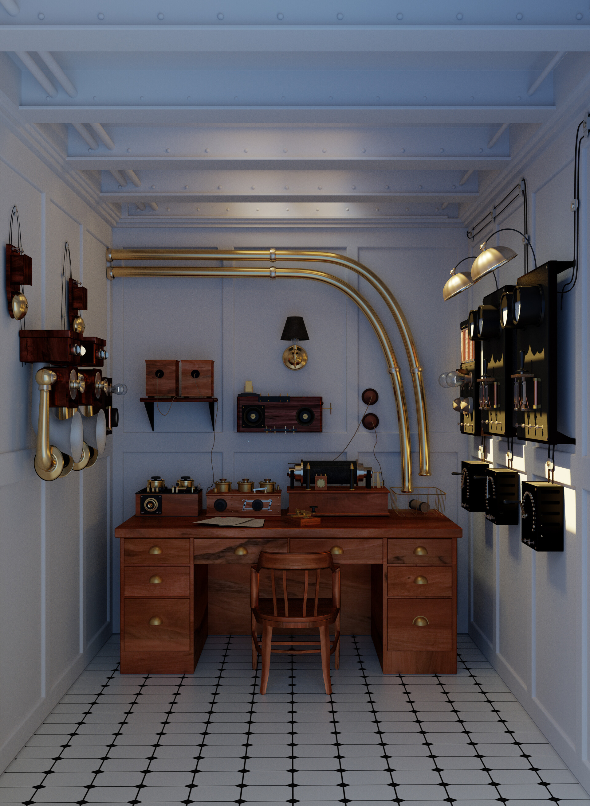 ArtStation - titanic_radio_room