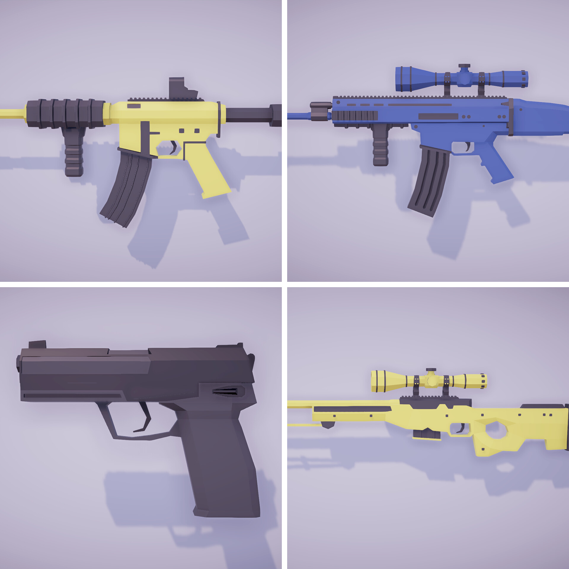 ArtStation - Low Poly Guns