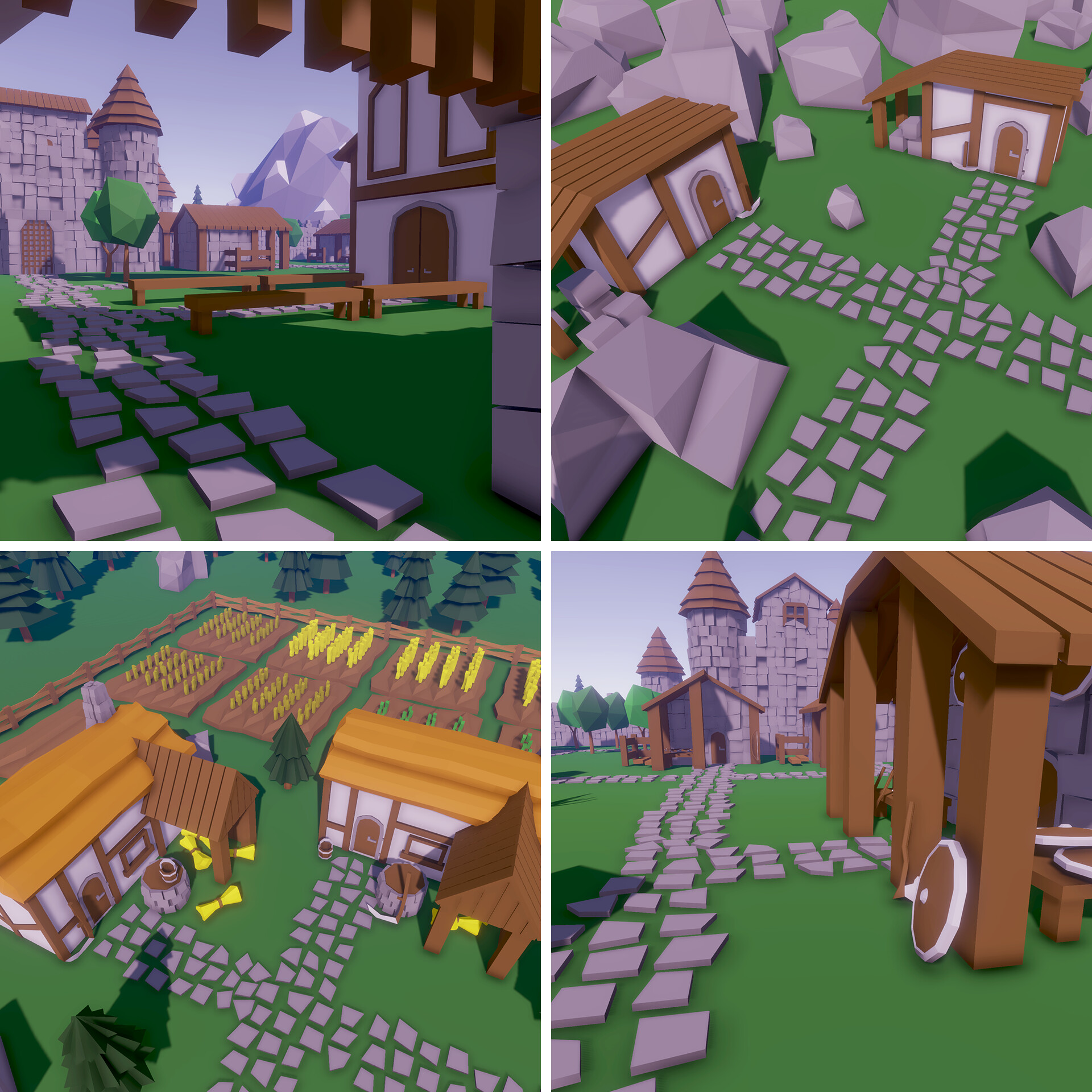 ArtStation - Low Poly Village
