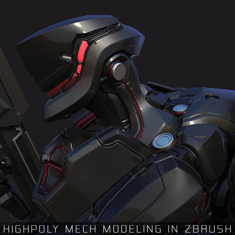 ArtStation - HIGH POLY MECH MODELING IN ZBRUSH