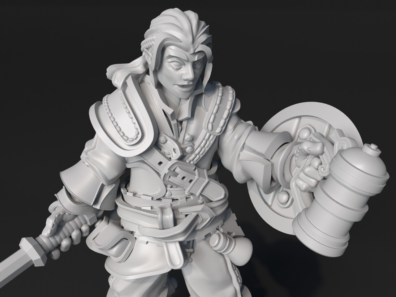 ArtStation - Half-elf miniature (45mm)