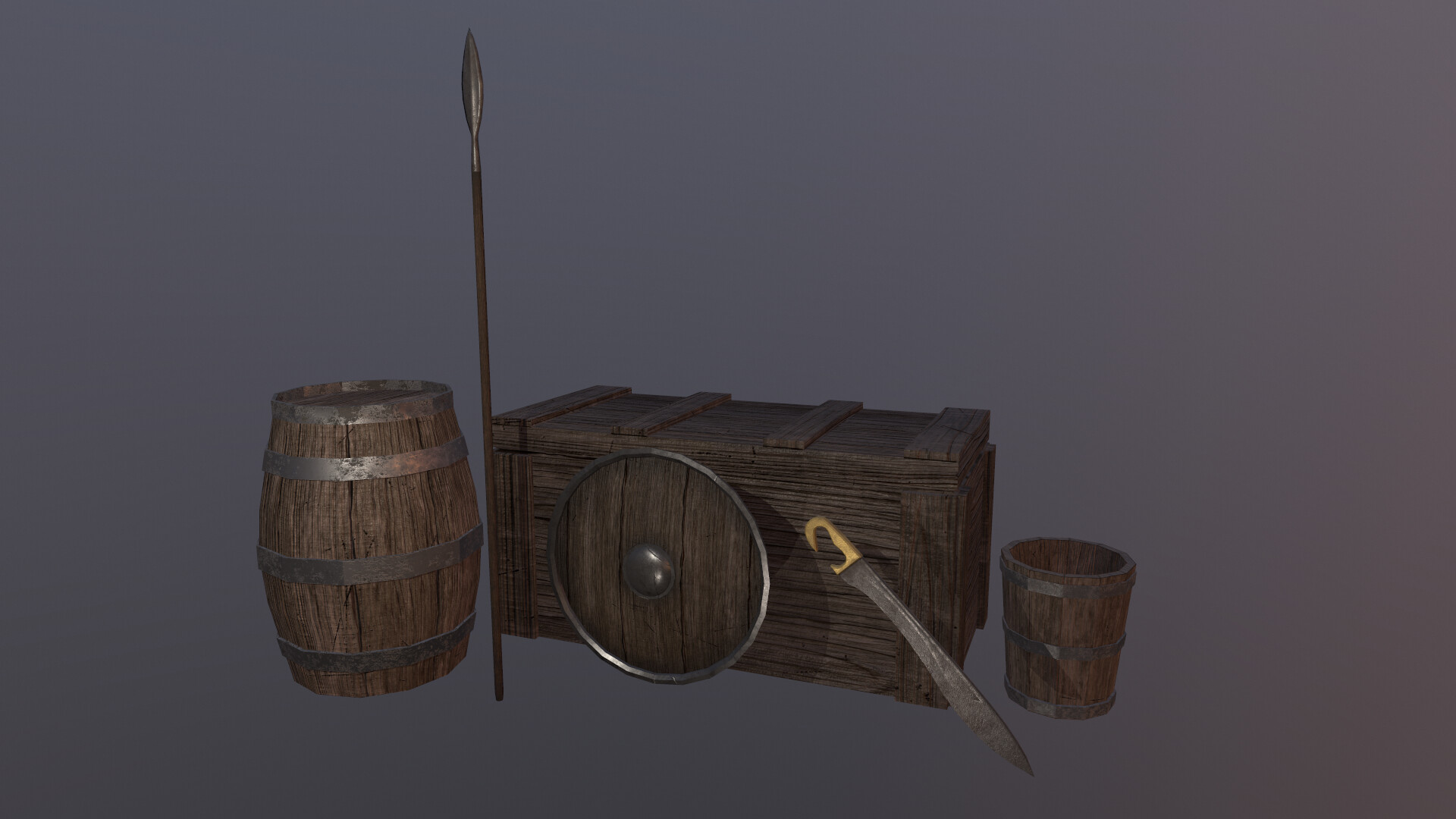 ArtStation - Wood Props and Weapons