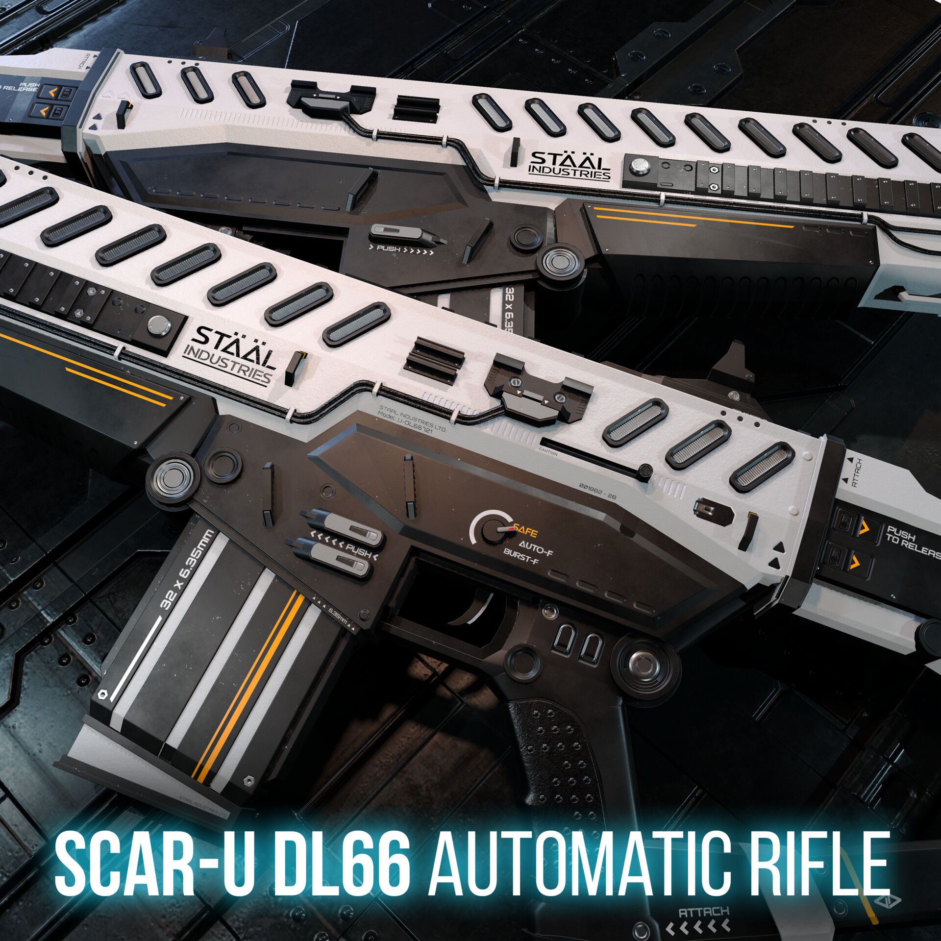 ArtStation - Scar-U DL66 Automatic Rifle - Sci-Fi Assault Rifle