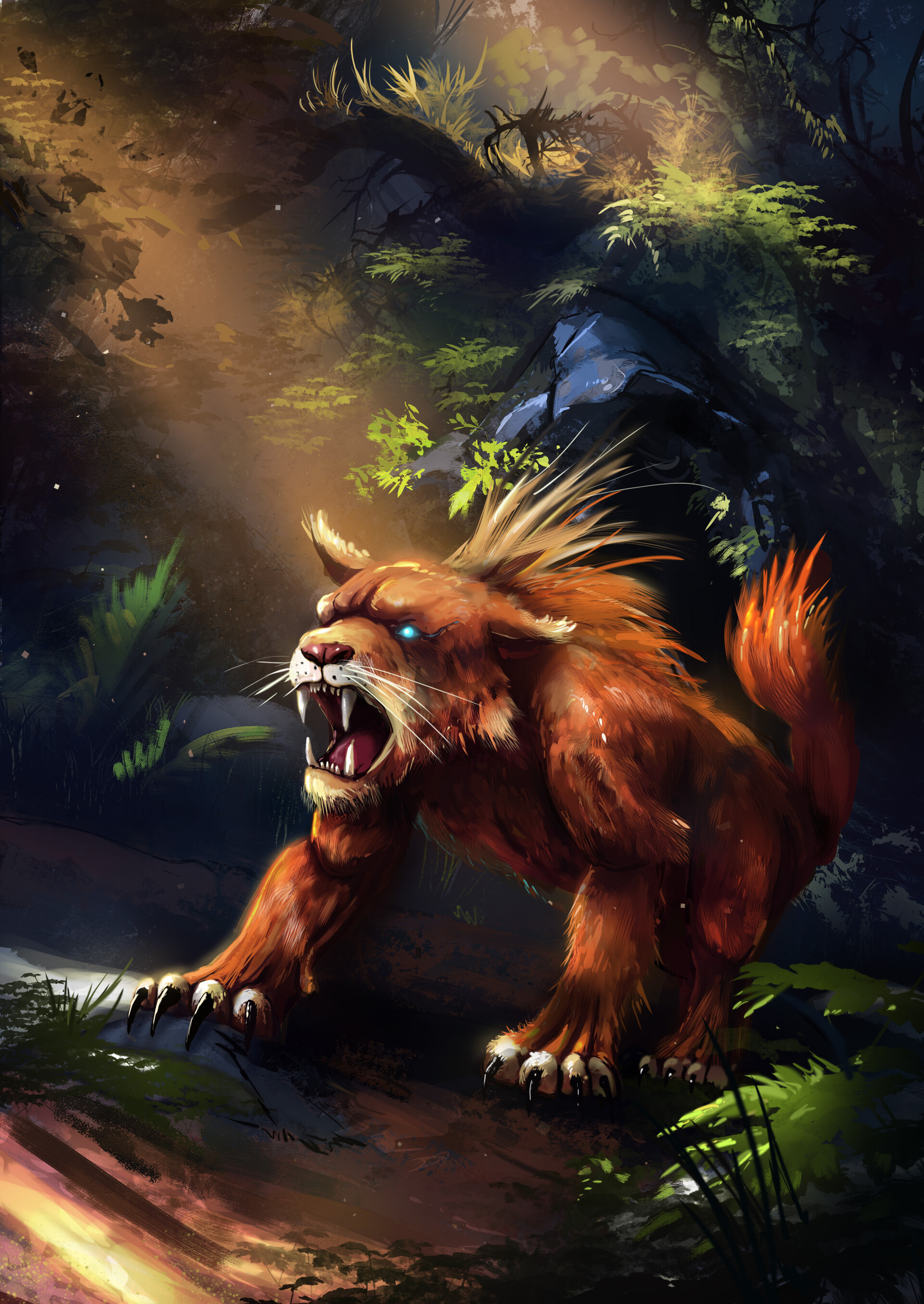 ArtStation - Wild cat illustration