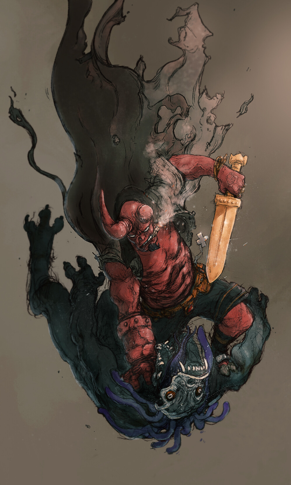 ArtStation - Hellboy's Big Golden Sword