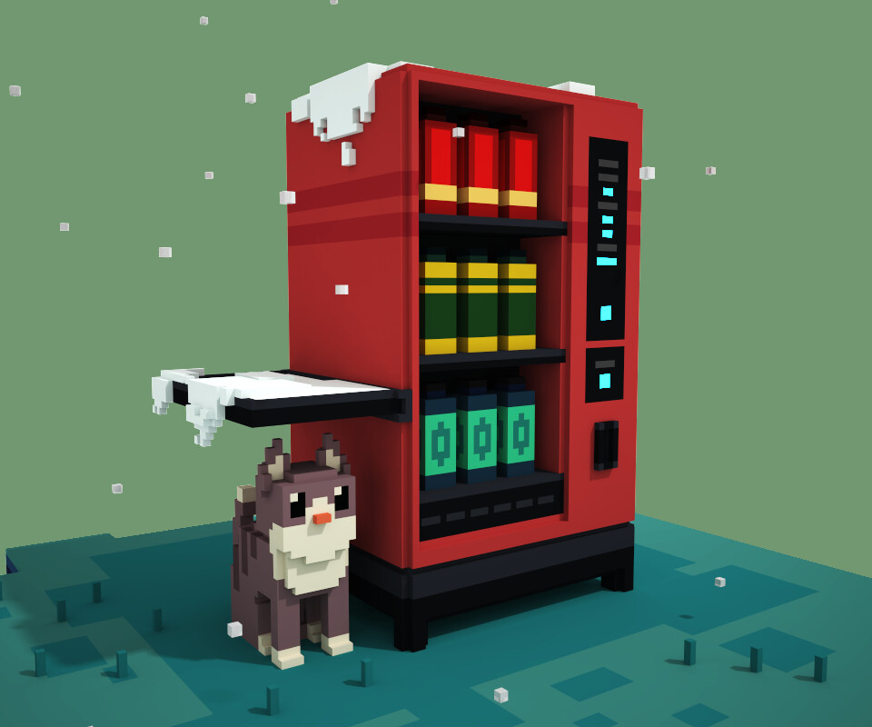 ArtStation - Cats and Vending machines (Voxel)