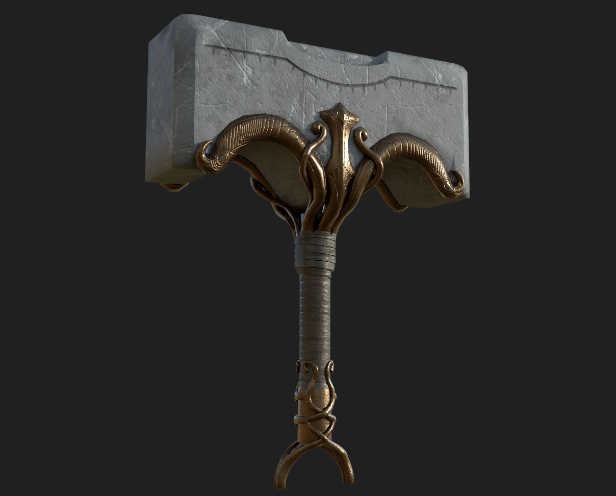 ArtStation - Mjölnir modeling and texturing (according to concept art)
