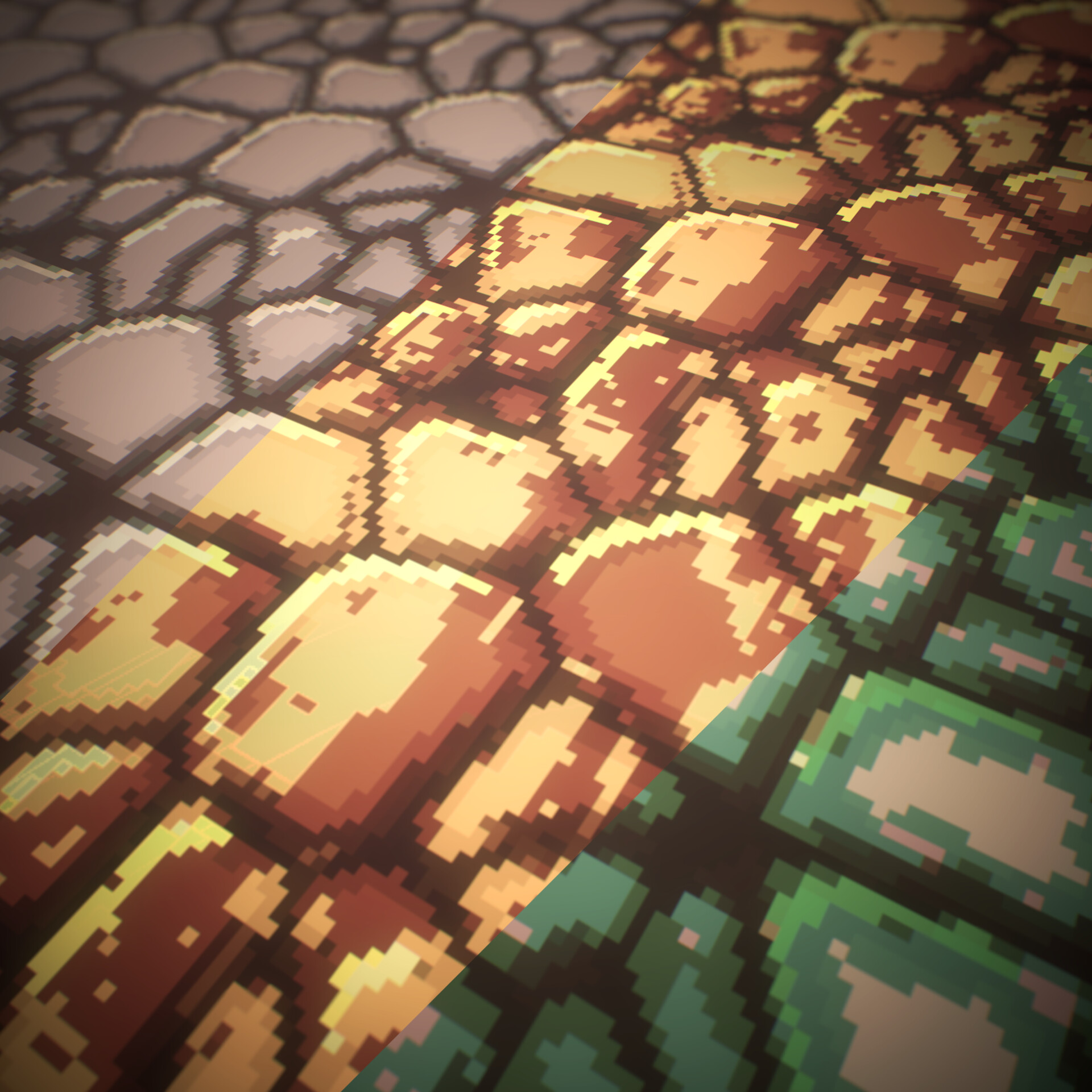 ArtStation - Procedural Pixel Art: Stone Wall