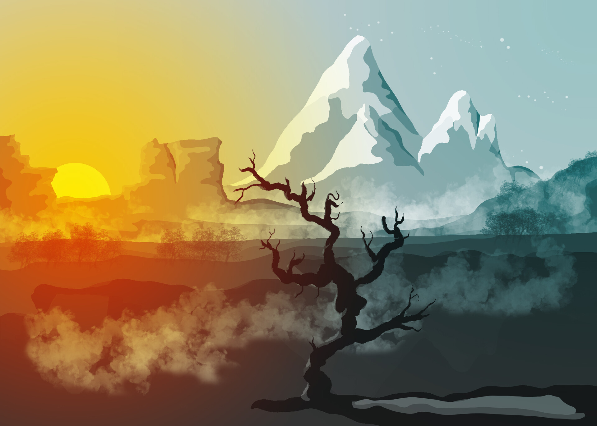 ArtStation - Silhouette Landscapes