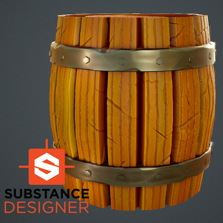 ArtStation - Stylized Barrel - Substance Designer