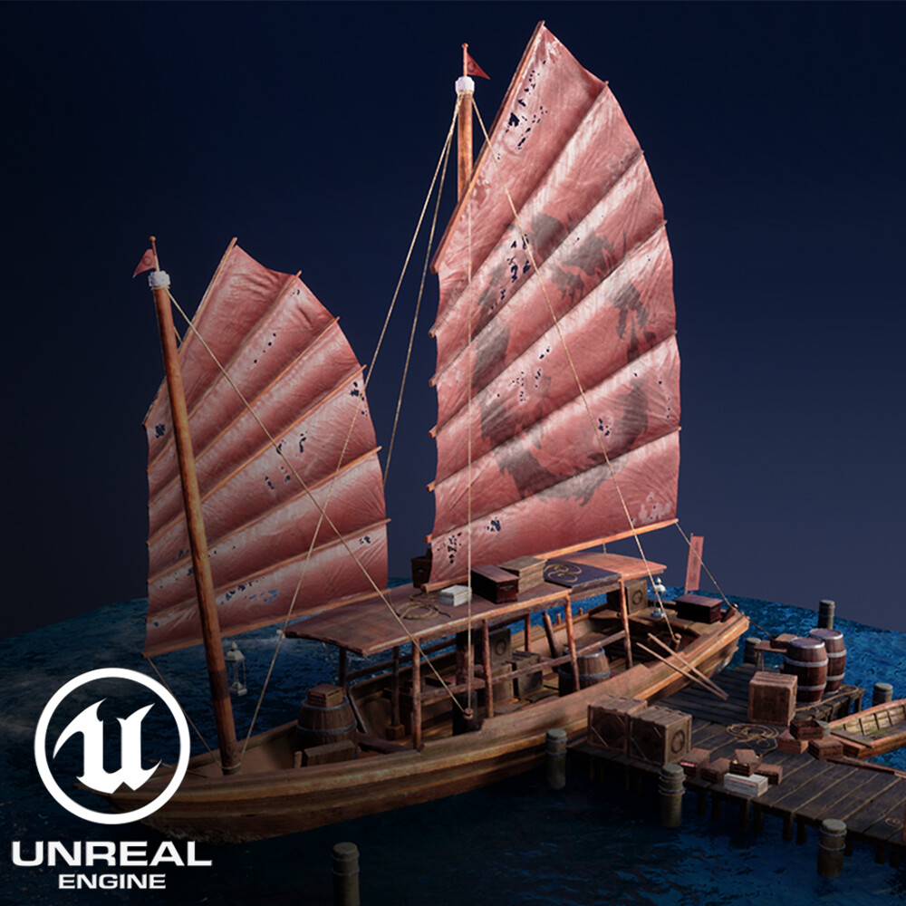 ArtStation - Japanese Junk Ship Asset