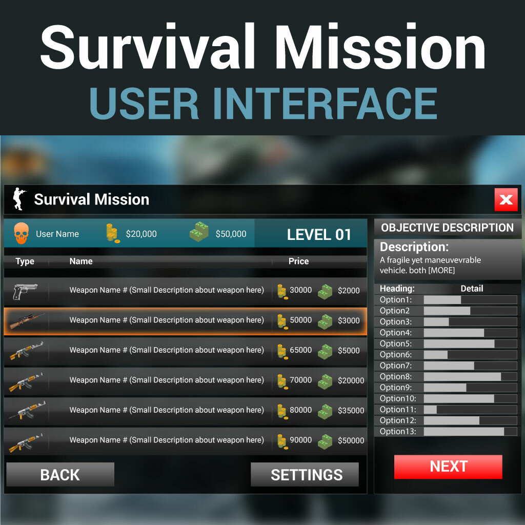 ArtStation - Mobile Game UI Supervival Mission