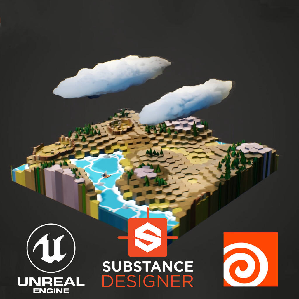 ArtStation - Substance Designer - Houdini | Hexagonal Map Generator