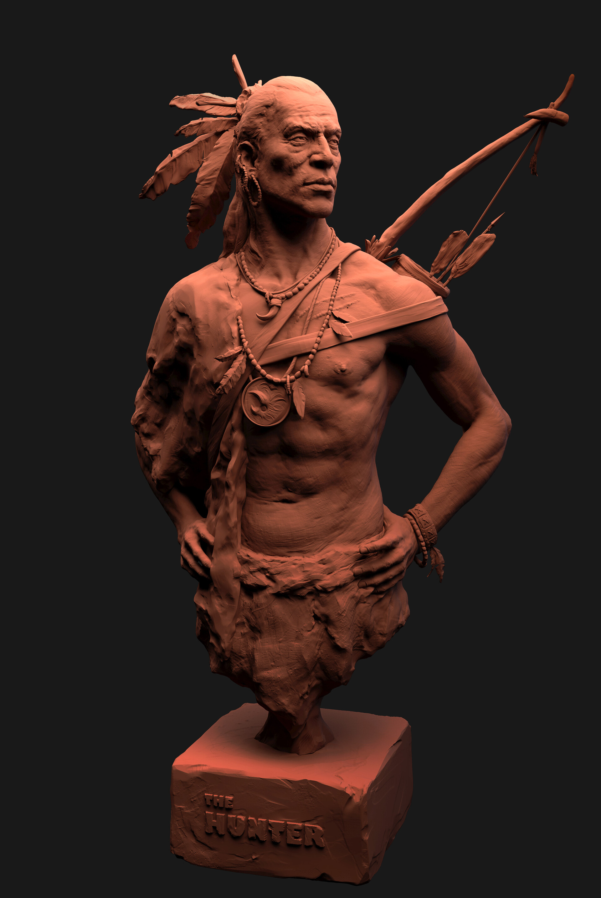 ArtStation - Hunter- Clay render