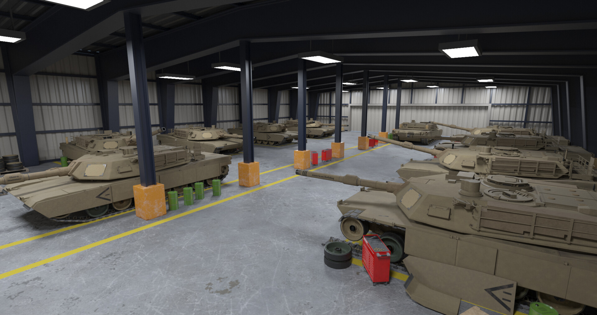 ArtStation - Tank Maintenance Workshop (Completed)